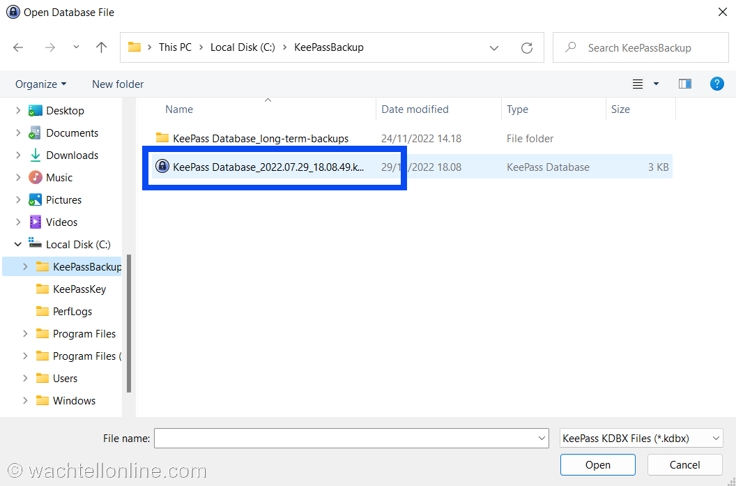KeePass Password Safe backup step by step - WachtellOnline